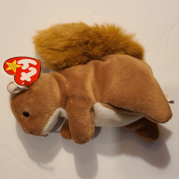 Ty | Toys | Vintage Ty Beanie Babies Brown 6 Nuts Squirrel Fluffy Tail ...